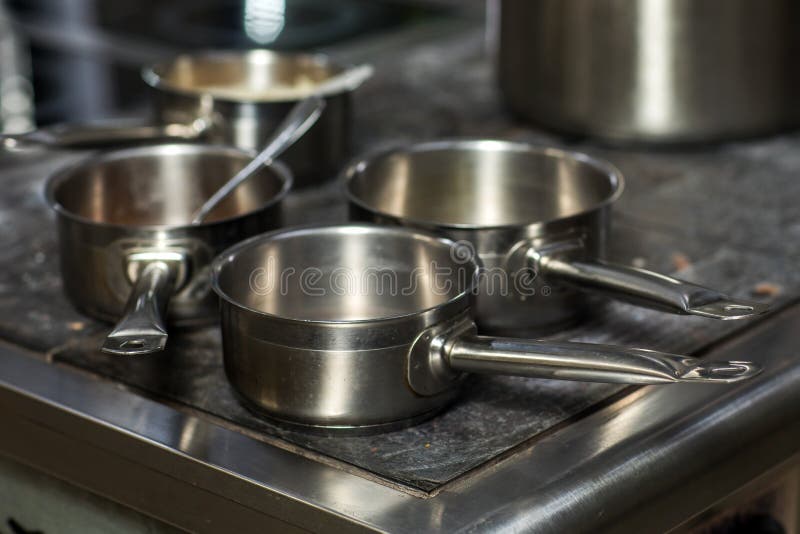 Typical Kitchen of a Restaurant Stock Photo - Image of stainless ...