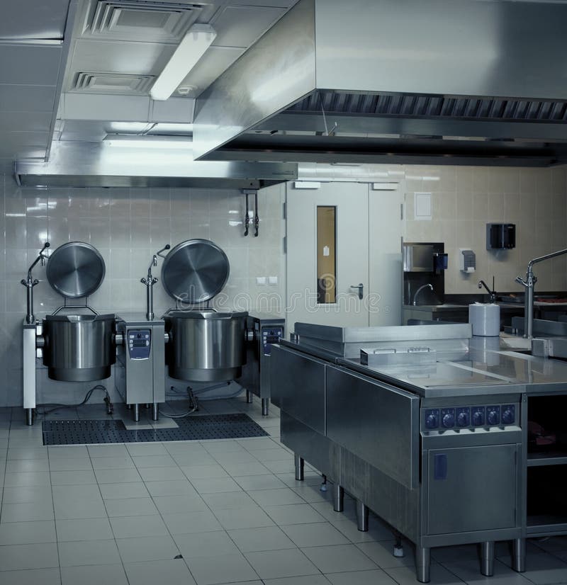 Typical Kitchen of a Restaurant Stock Photo - Image of industrial ...