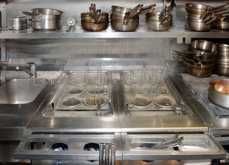 Typical Kitchen of a Restaurant Stock Image - Image of equipment ...