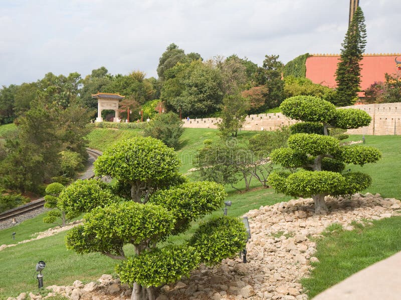 Typical Landscape, of the Chinese Park. Stock Image - Image of country ...