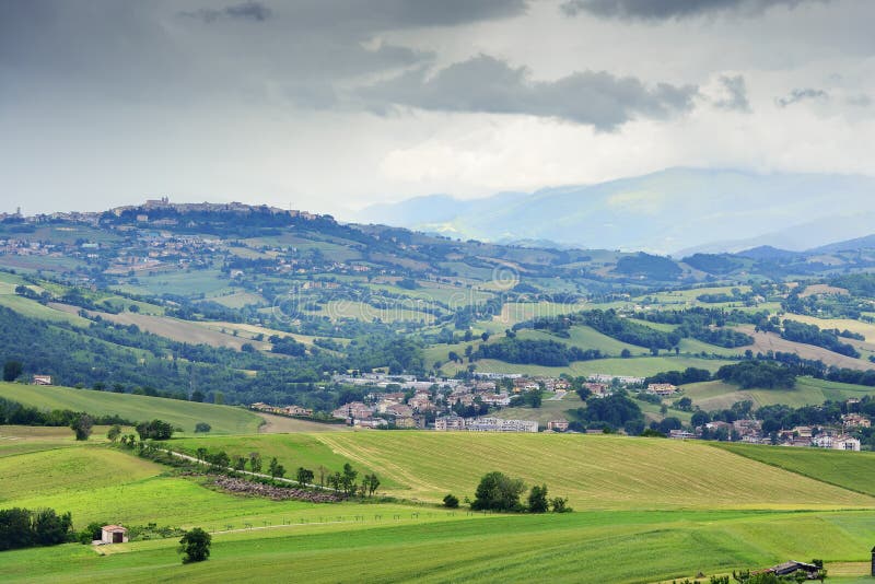 Typical Landscape In Marche Stock Image - Image of background, fabriano ...
