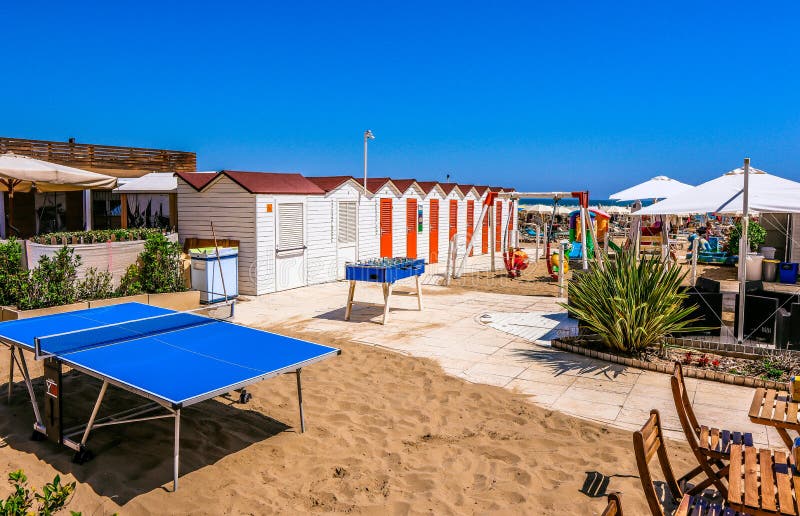 Riccione Seafront on the Adriatic Riviera Stock Image - Image of camp ...