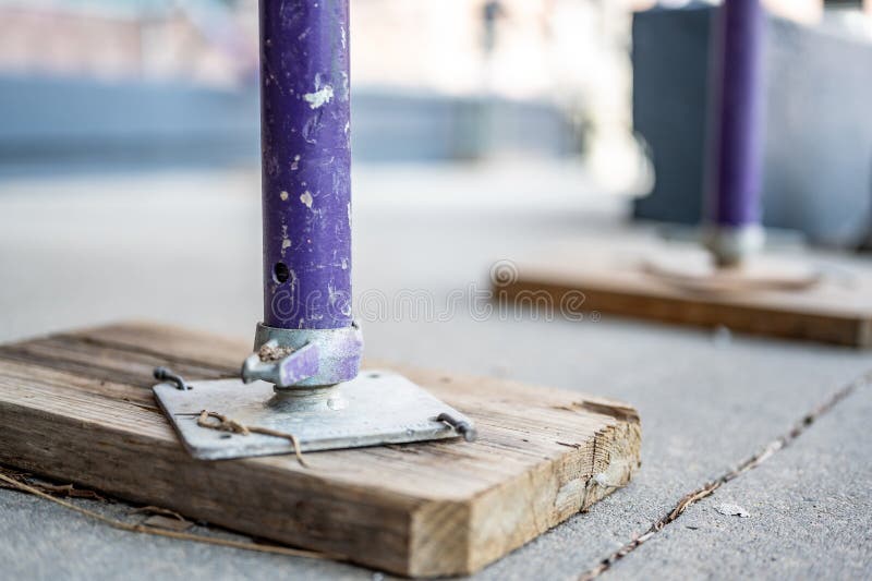 Typical Leveling Support Block As the Baseplate of an Erected Scaffold ...