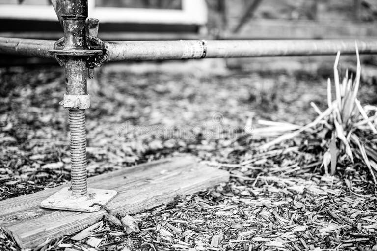 Typical Leveling Support Block As the Baseplate of an Erected Scaffold ...