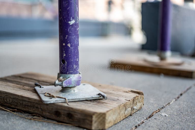 Typical Leveling Support Block As the Baseplate of an Erected Scaffold ...
