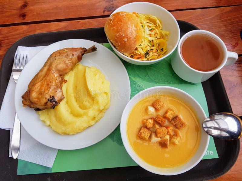A Typical Lunch in the Dining Room Includes Soup, Salad and a Main ...