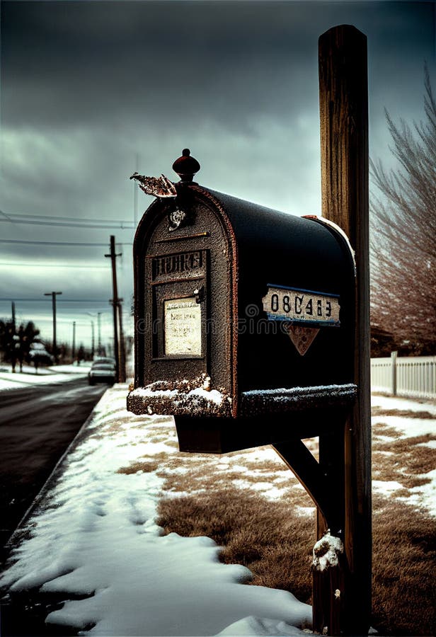 A Typical Mailbox Outside an American Home. AI Generated. Stock ...