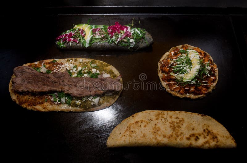 Traditional Mexican Anotjitos in the Comal Stock Photo - Image of ...