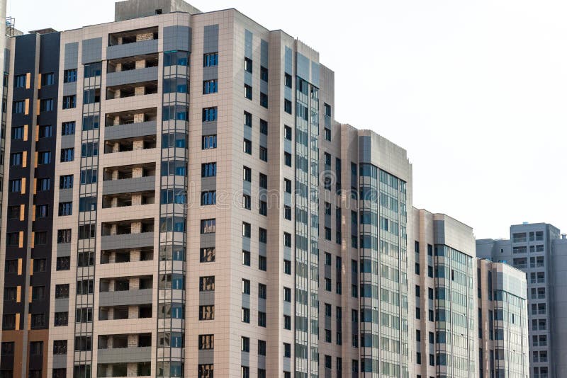 Typical Modern Panel Residential Building Under Construction, Russia ...