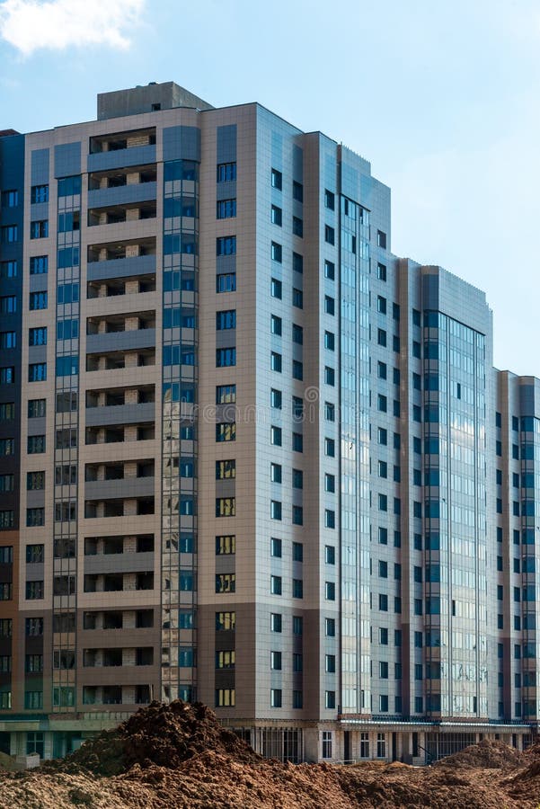Typical Modern Panel Residential Building Under Construction, Russia ...