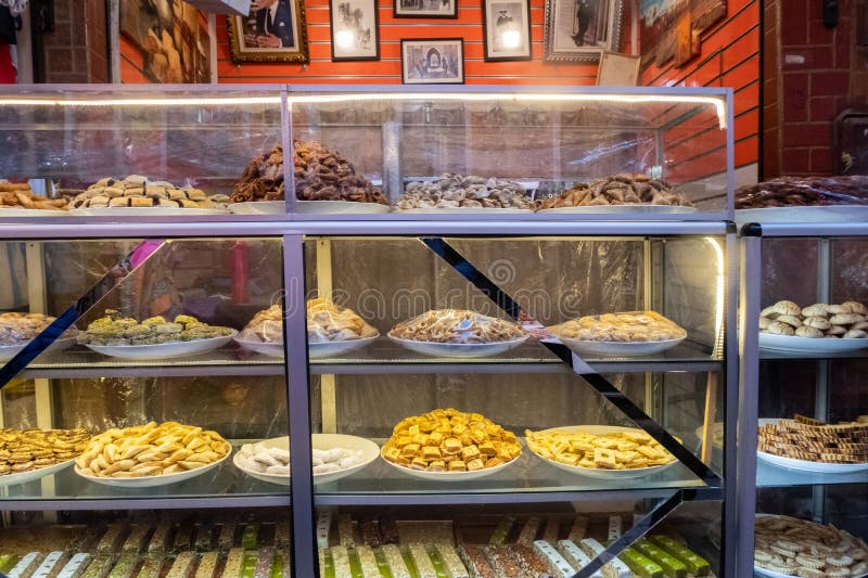 Typical Moroccan and Arab Sweets for Sale in a Souk in Marrakesh Stock ...