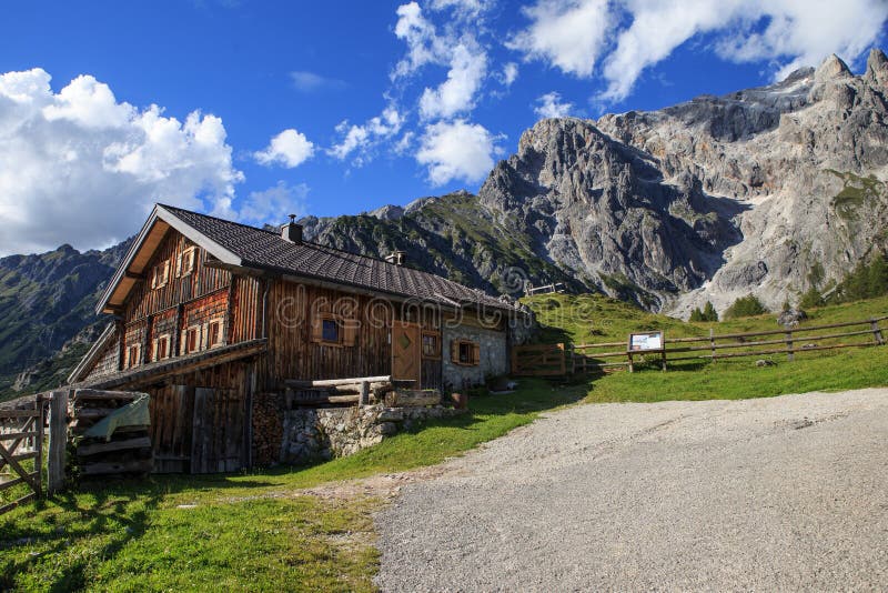 Huts in the Austrian Alps stock photo. Image of landscape - 32365452