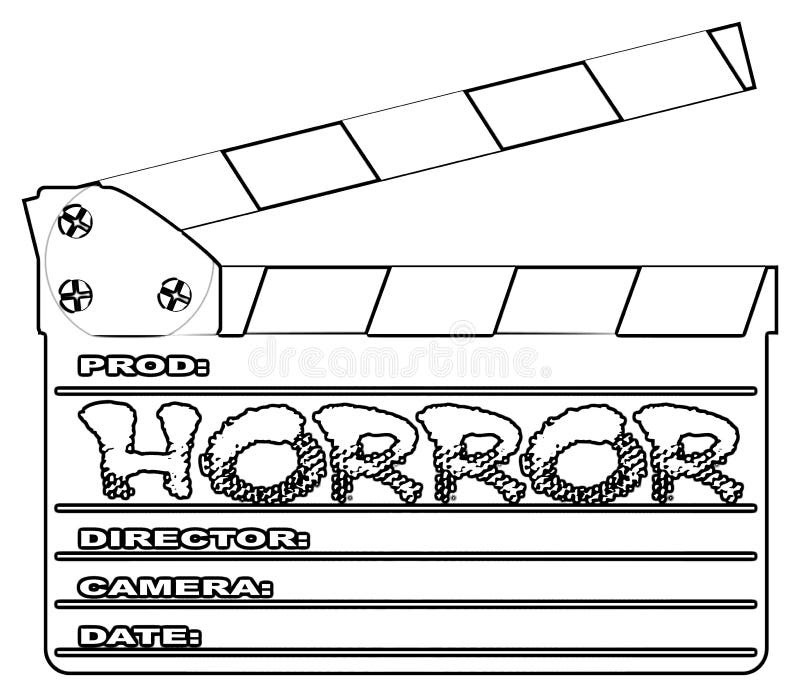Horror Clapperboard Outline Stock Illustration - Illustration of scene ...