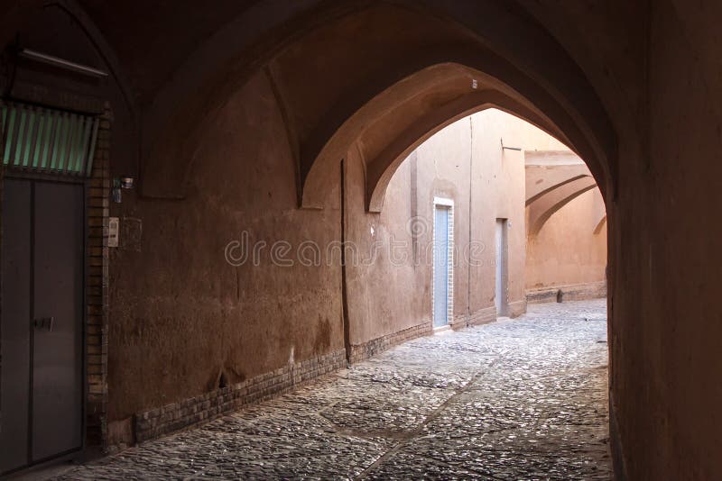 Typical narrow alley stock image. Image of light, iranian - 33765035