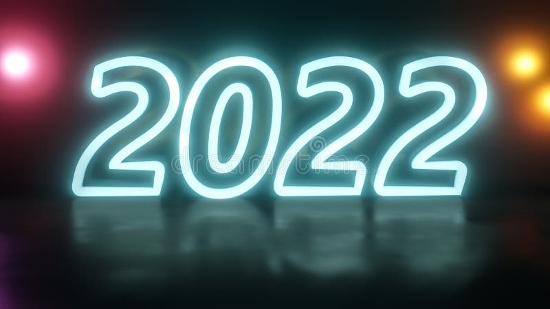 Neon light 2022 sign stock illustration. Illustration of decoration ...