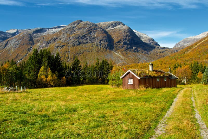 Typical Norwegian Mountain Village Scenery Stock Photo - Image of ...