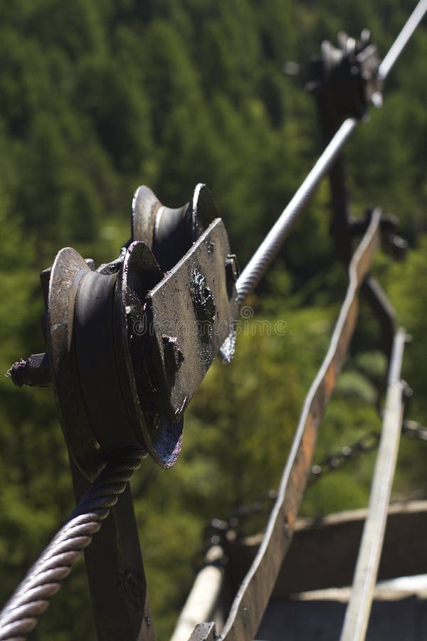Typical Old Cableway in the Alps Stock Photo - Image of trees, rusty ...