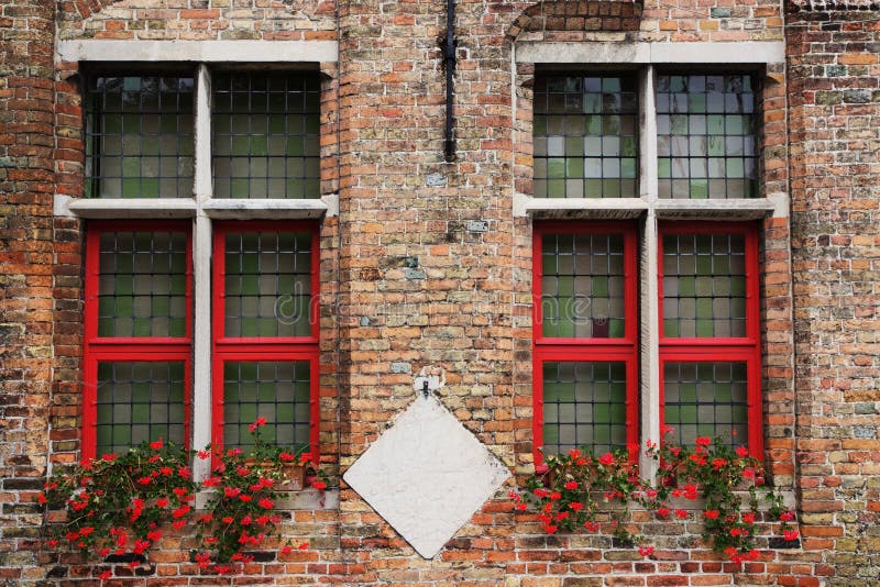 Typical old Flemish Window stock photo. Image of cottage - 33560836