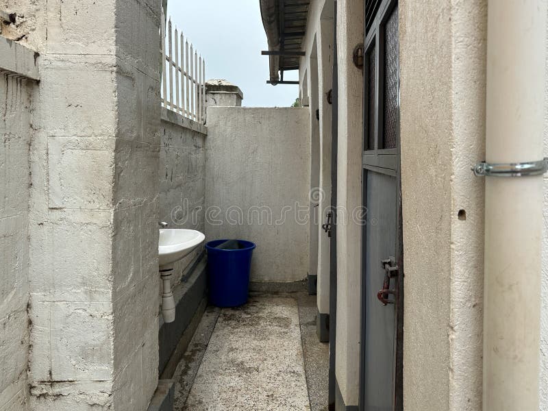 Typical Outdoor Restroom at a Gas Station in Uganda, with an Outdoor ...