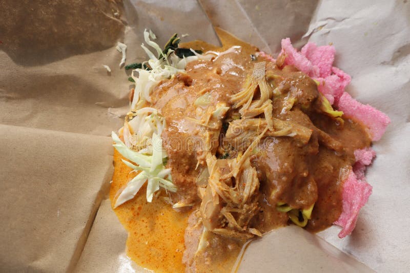 The Typical Padang Pecel Lontong Stock Image - Image of soup, noodle ...
