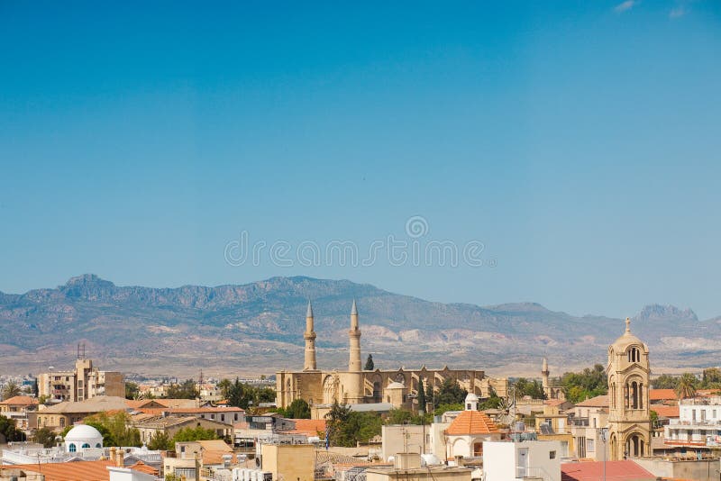 Typical Panoramic Cityscape in Cyprus Stock Image - Image of settlement ...