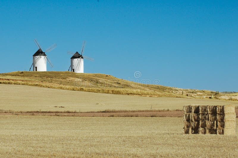 Typical Panoramic Landscape of La Mancha with Traditional Windm Mills ...