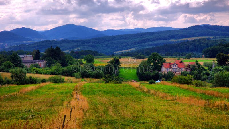 Polish rural scenery stock photo. Image of landscape - 14694968