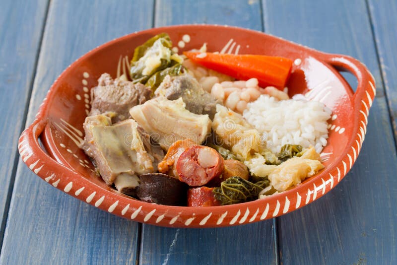 Typical Portuguese Dish on Ceramic Plate Stock Photo - Image of dinner ...