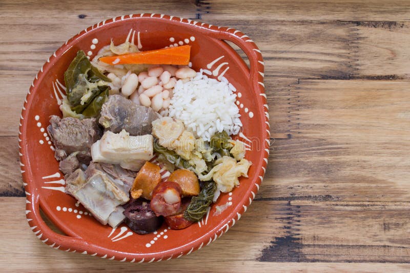 Typical Portuguese Dish On Ceramic Plate Stock Photo - Image of brown ...