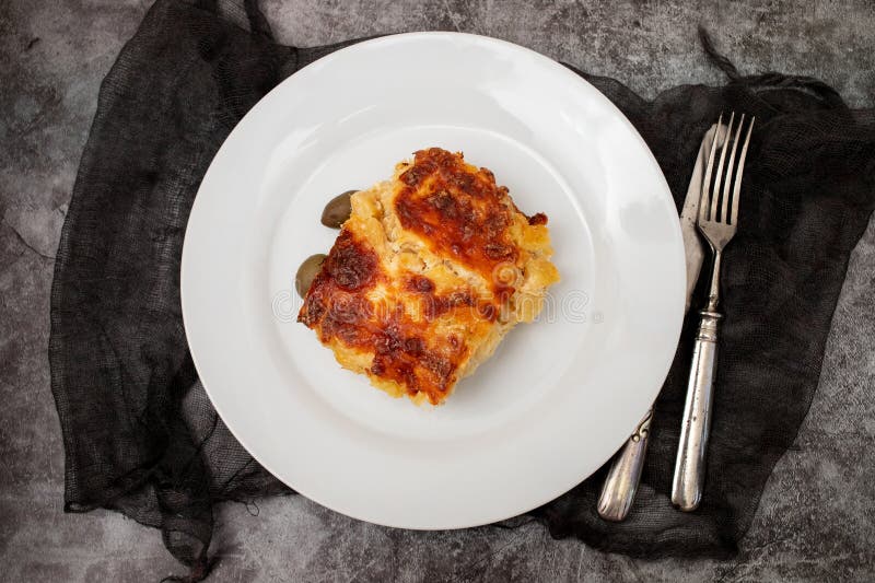 Typical Portuguese Dish with Cod Fish of Bacalhau Com Natas Stock Image ...