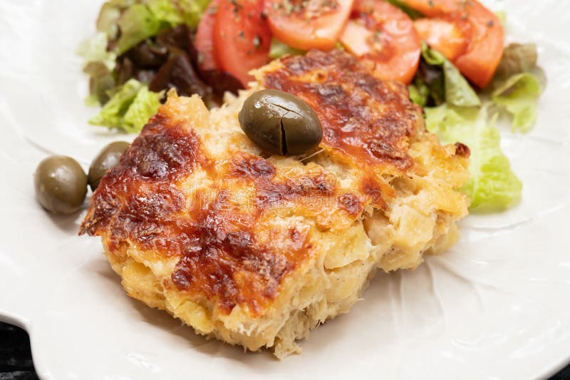 Typical Portuguese Dish with Cod Fish of Bacalhau Com Natas Stock Image ...