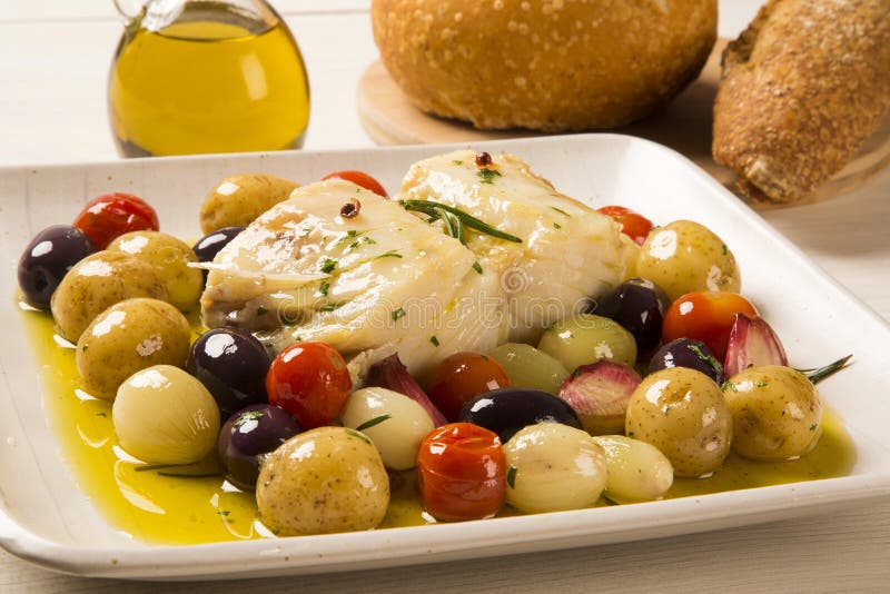A Typical Portuguese Dish with Codfish Called Bacalhau Do Porto. Stock ...