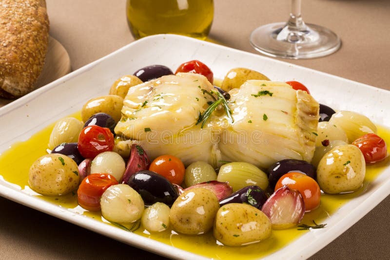 A Typical Portuguese Dish with Codfish Called Bacalhau Do Porto. Stock ...