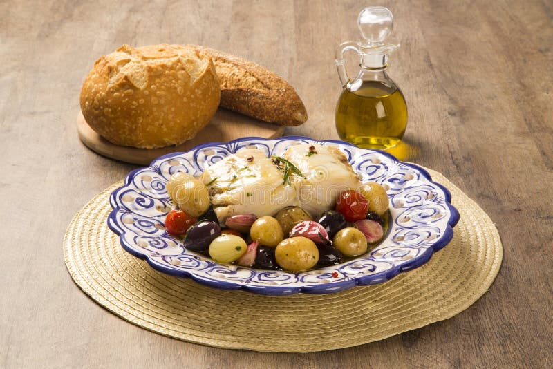 A Typical Portuguese Dish with Codfish Called Bacalhau Do Porto Stock ...