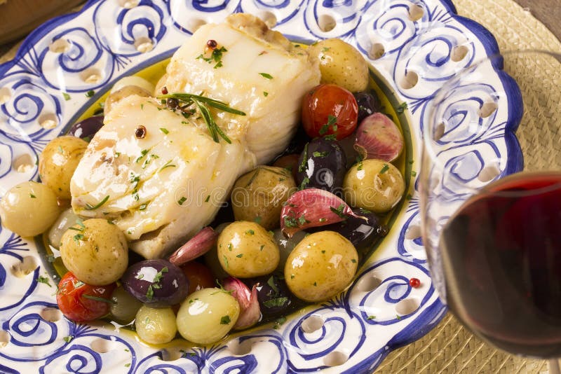 A Typical Portuguese Dish with Codfish Called Bacalhau Do Porto Stock ...