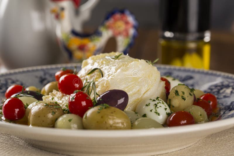 A Typical Portuguese Dish with Codfish Called Bacalhau Do Porto Stock ...
