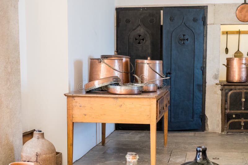 Typical Portuguese Vintage Kitchen Stock Photo - Image of copper ...