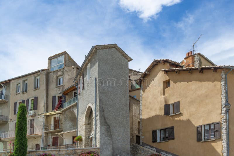 Typical Provence Architecture Stock Image - Image of roofs, blue: 172952571