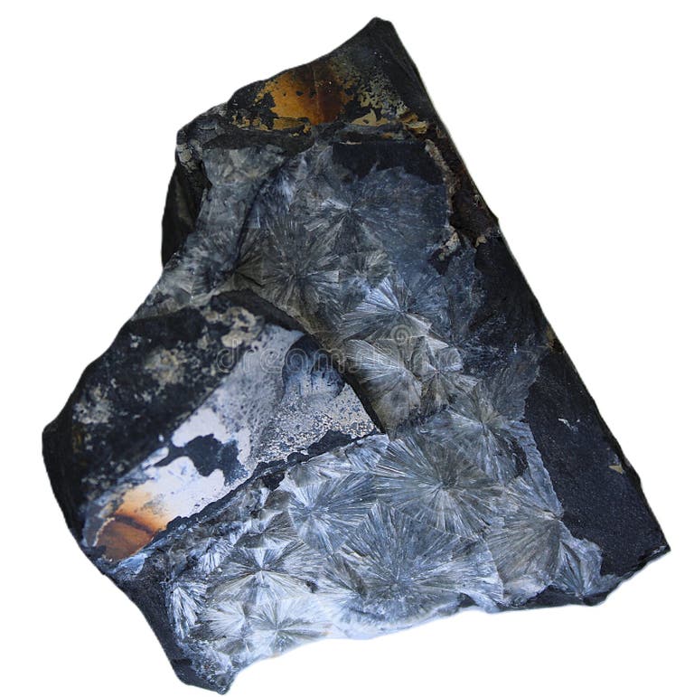 White Radiating Crystals of Wavellite from Devon, England Stock ...