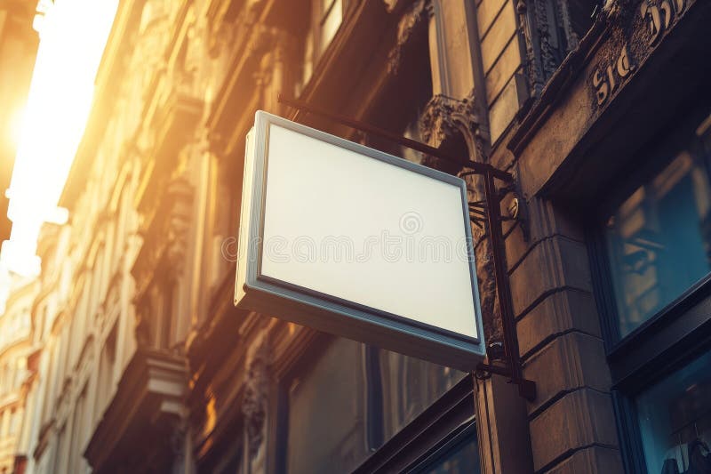 Typical Rectangle Sign Board Mounted on a Brown Concrete Wall Stock ...
