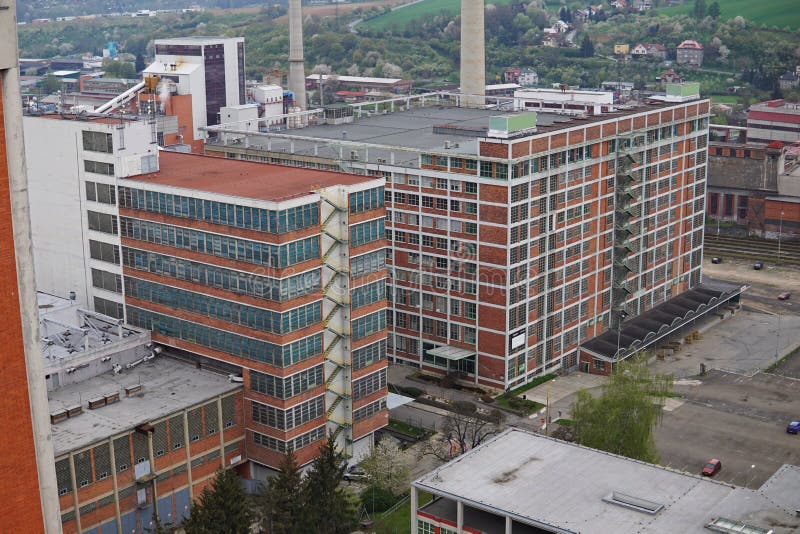 Typical Rectangular Industrial Buildings Made of Red Bricks and ...