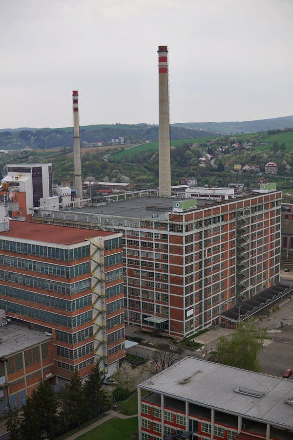Typical Rectangular Industrial Buildings Made of Red Bricks and ...