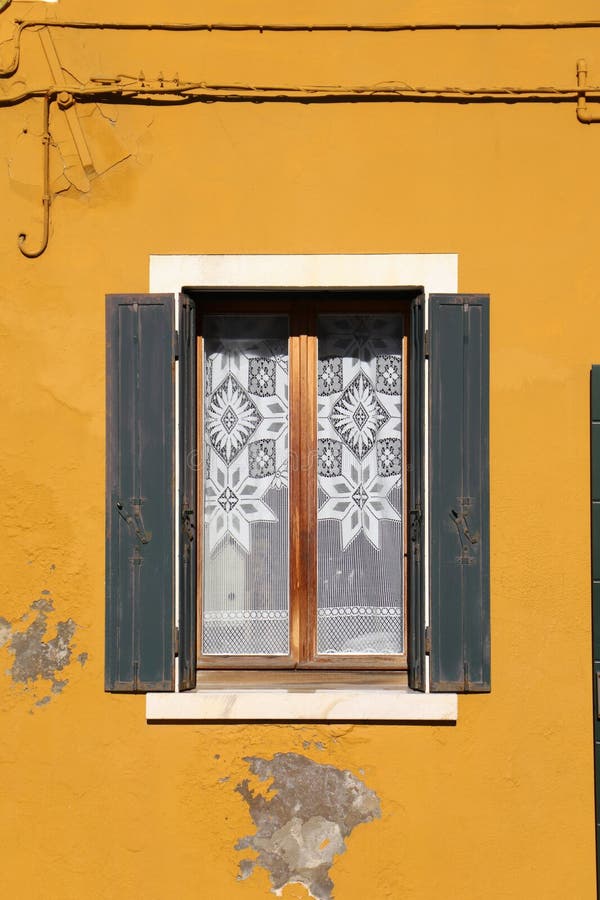 Typical Renaissance Window in Burano Stock Image - Image of arched ...