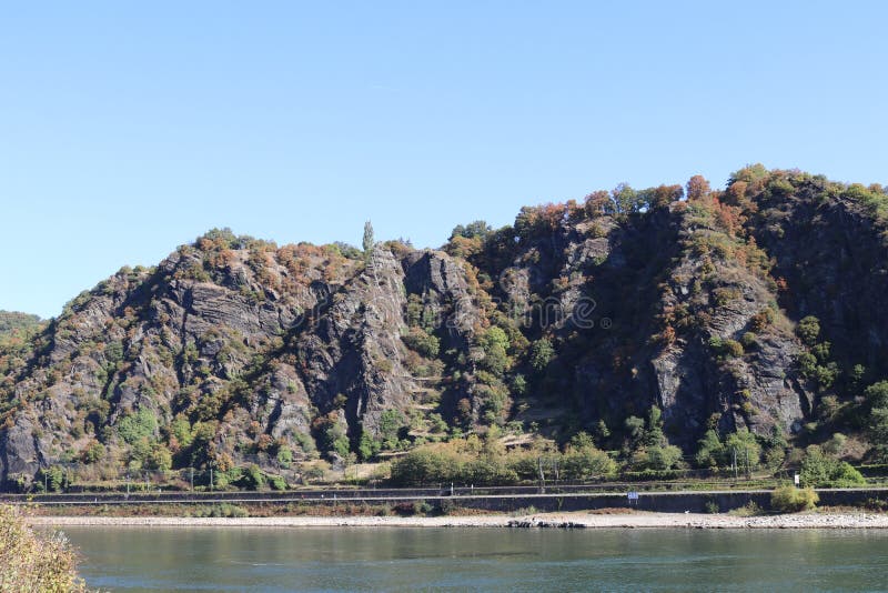 Another Bizarre Looking Rock Formation at the River Rhine Stock Image ...