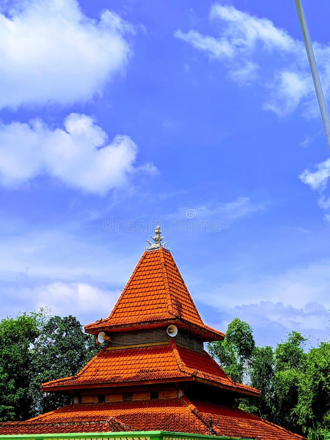Typical Roof of a Mosque in a Rural Area Stock Image - Image of tree ...