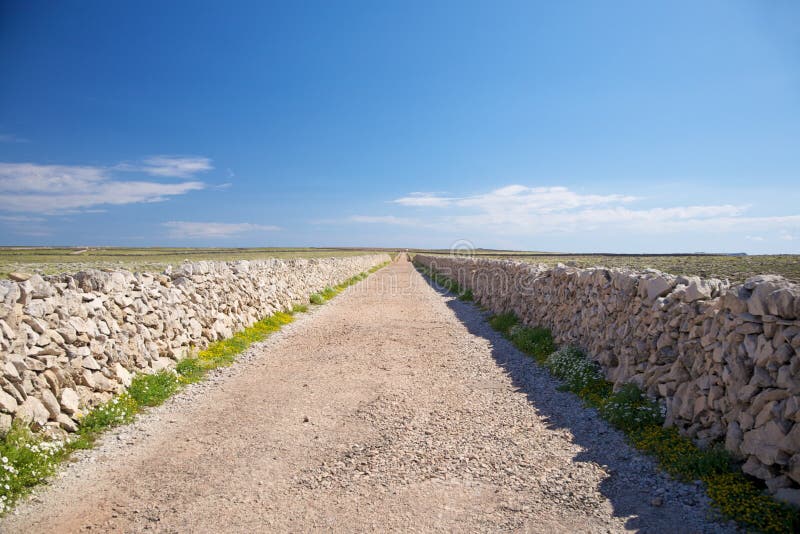 Typical Rural Road at Menorca Stock Image - Image of landscape ...