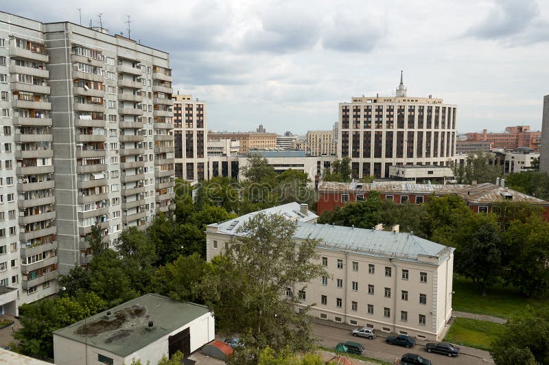 Typical Russian Cityscape View with Modern Houses Stock Photo - Image ...