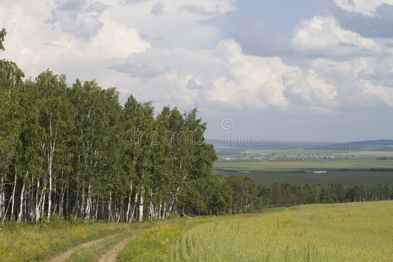 A Typical Russian Landscape Stock Photo - Image of blue, landscape ...