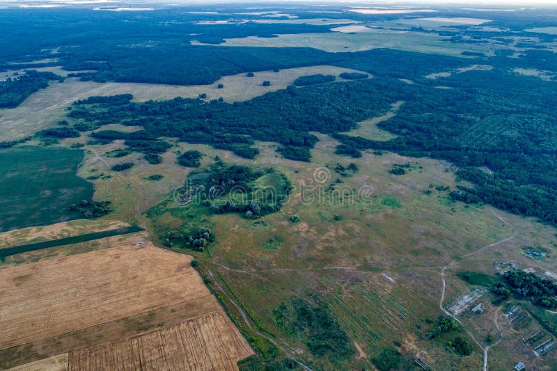 Typical Russian Plain Landscape. Stock Image - Image of outdoor, arable ...