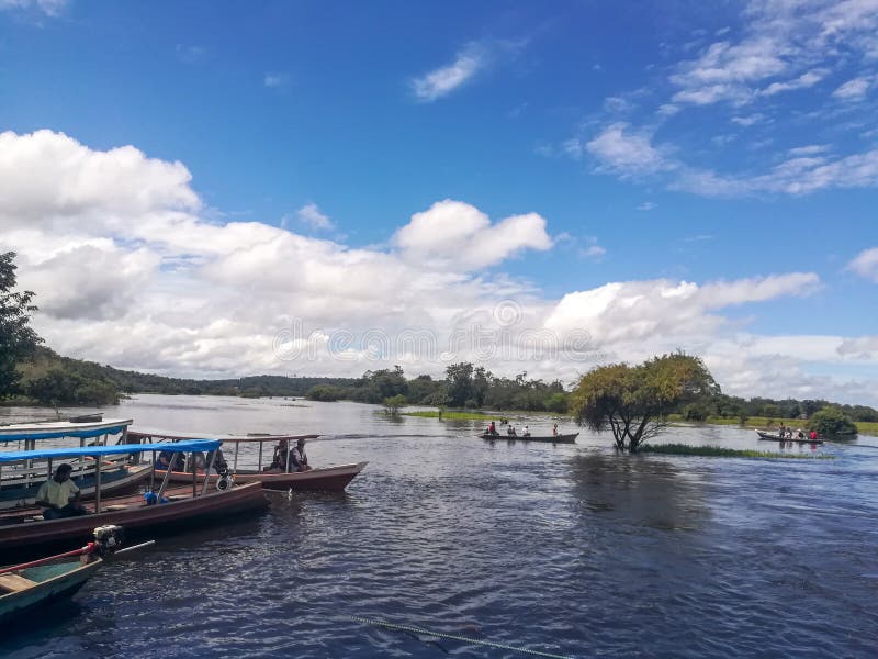 A Typical Scene in an Amazonian Village in the Amazon Basin. Editorial ...